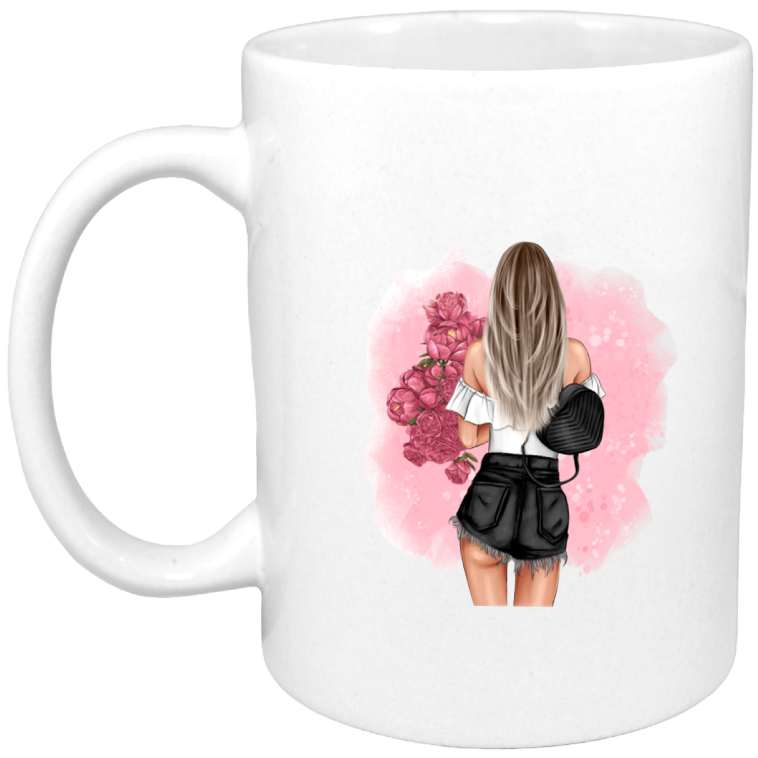 Cana personalizata cu interior colorat, alb, "Pretty girl", 330 ml ...