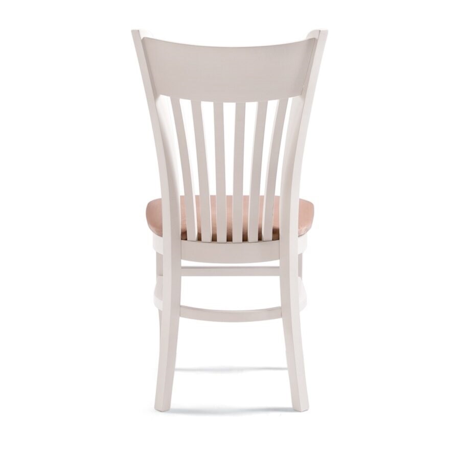 Set 4 Scaune masa Geula Cream, tapitat si fara brate, alb/crem 56 cm ...