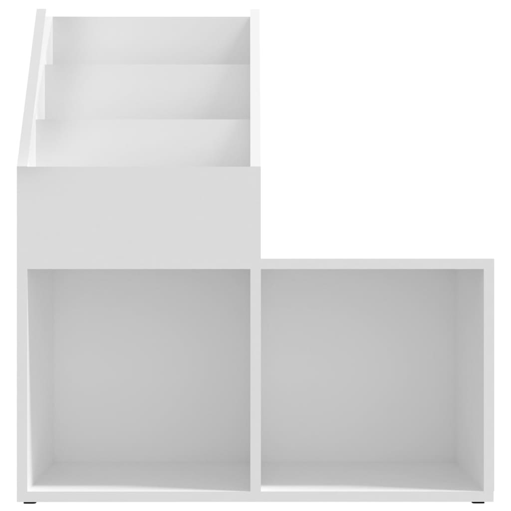 Raft de reviste pentru copii, vidaXL, 71 x 30 x 78,5 cm, PAL, Alb - eMAG.ro