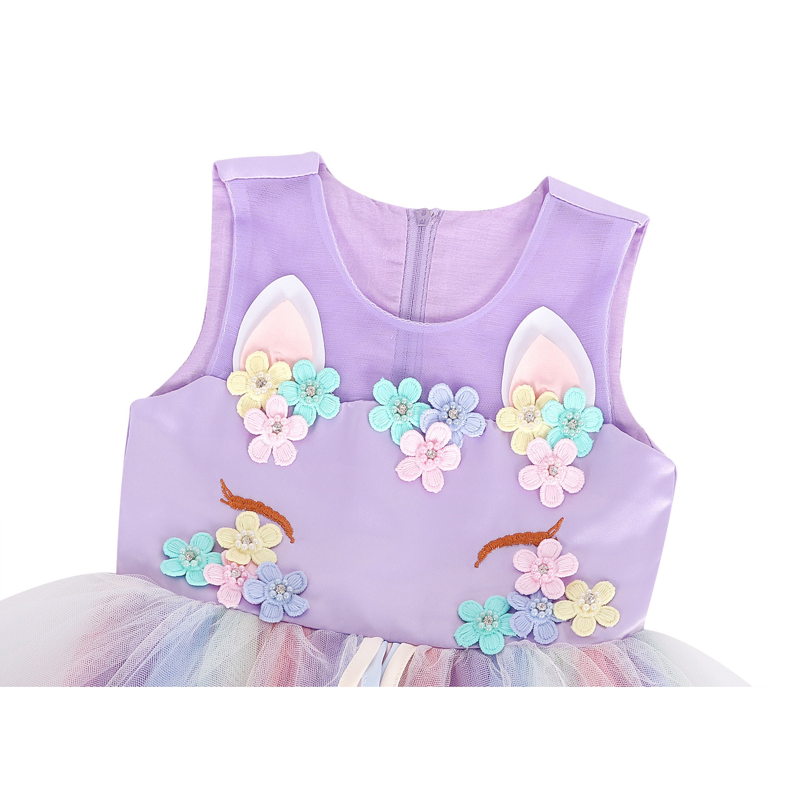 Rochie Unicorn, AmzBarley®, 3-4 ani, 110 cm, Mov - eMAG.ro