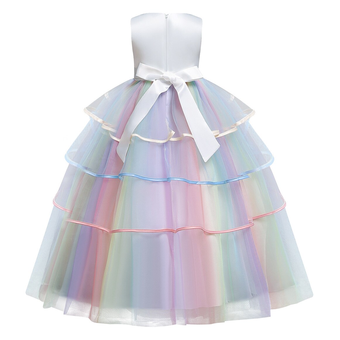 Rochie Unicorn, AmzBarley®, 8-10 ani, 140 cm, Alb - eMAG.ro
