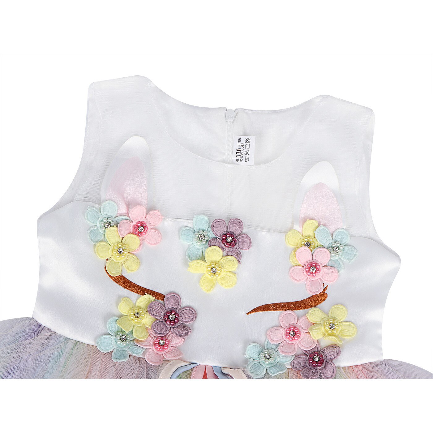 Rochie Unicorn, AmzBarley®, 8-10 ani, 140 cm, Alb - eMAG.ro