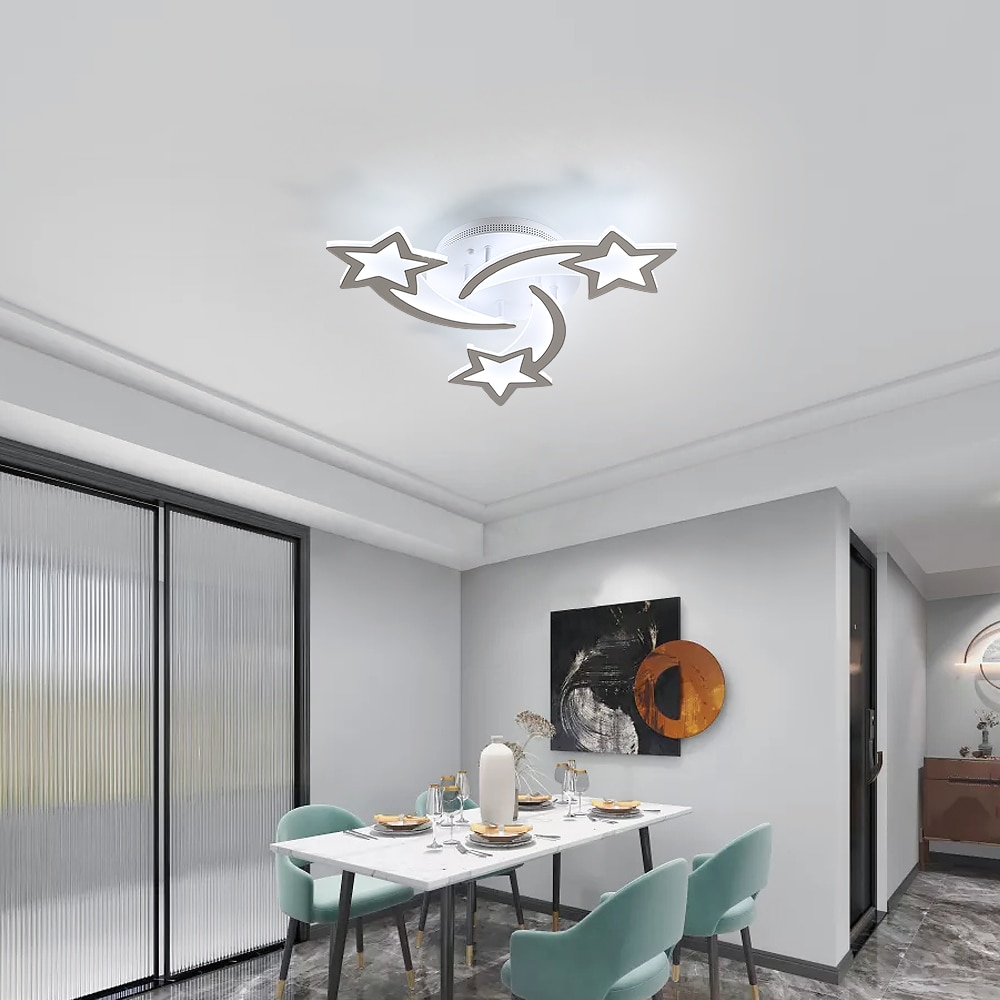 Plafoniera LED, 40W, Forma de stea, 6000K, Aluminiu, Lumina alba rece ...