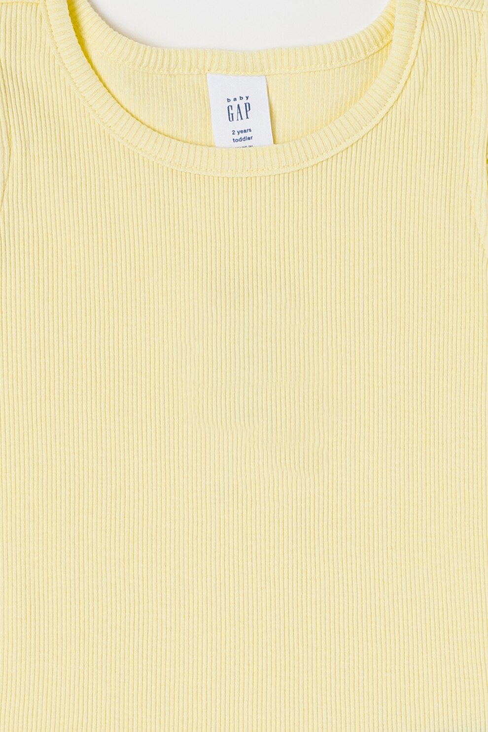 GAP, Tricou striat din bumbac cu maneci cu volane, Galben pai, 105 CM ...