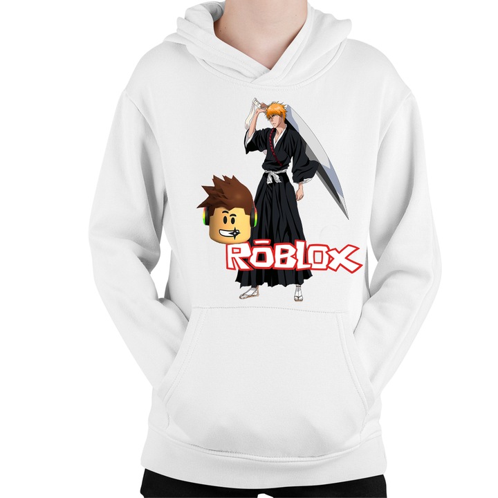 Детски суичър Bleach Ichigo Roblox Samurai Studio Home, Бял, Размер 116 ...