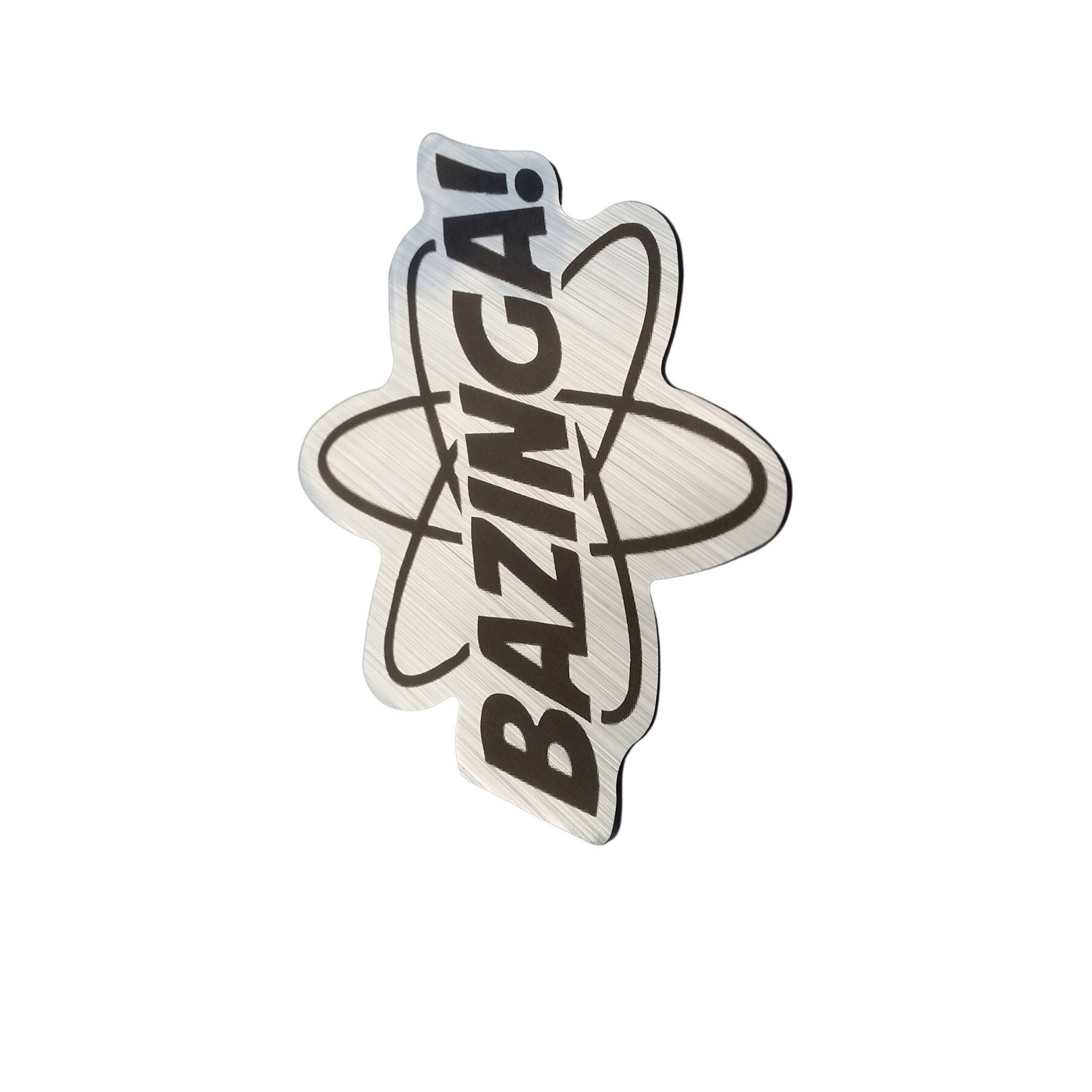 Sticker Bazinga Metalic, 8cmx6cm, pentru lipit pe Auto, Moto, Laptop ...