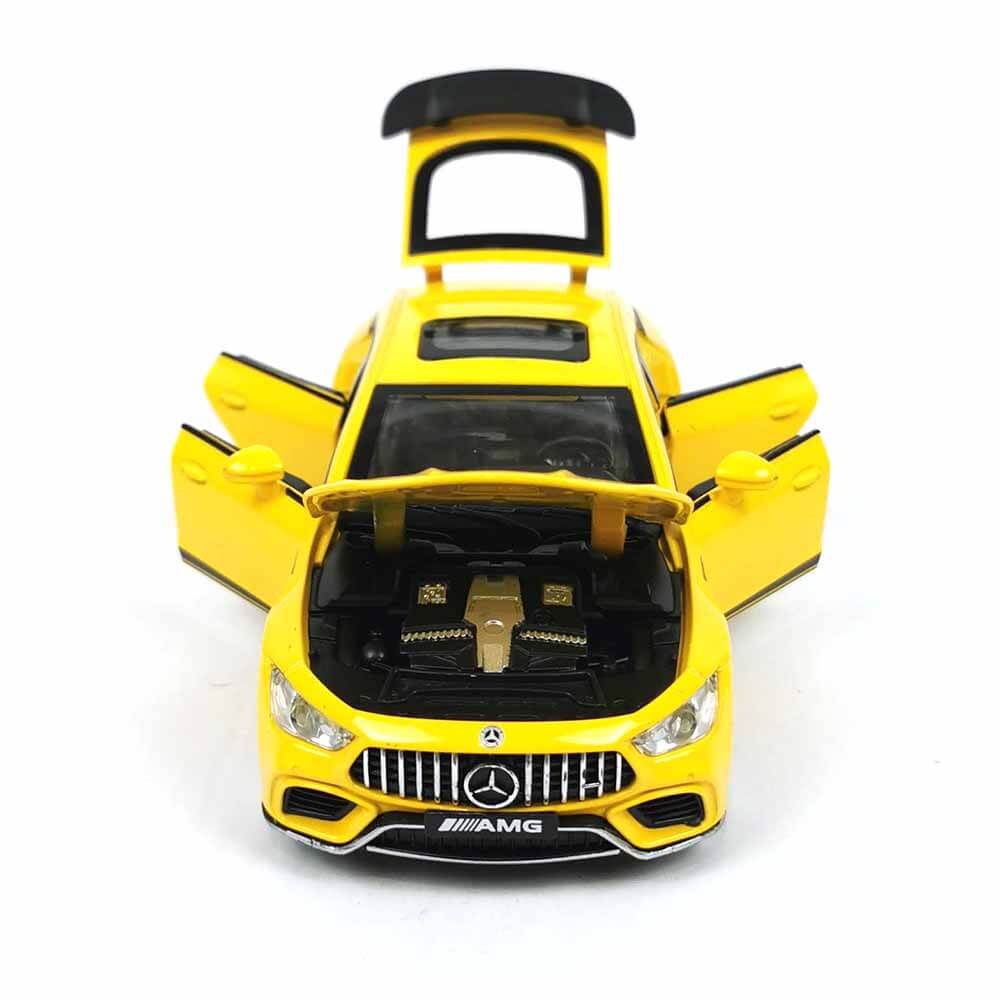 Метален автомобил, Mercedes-Benz AMG GT63, Със звук и светлини, Жълт ...