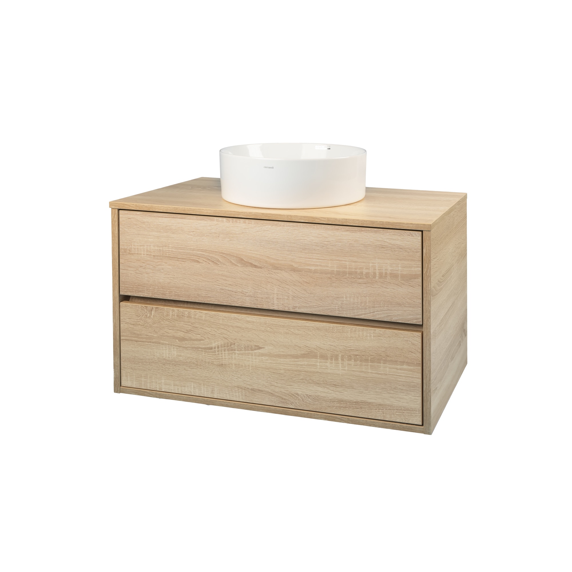 Mobilier baie suspendat Simple cu doua sertare 60 cm Stejar - eMAG.ro