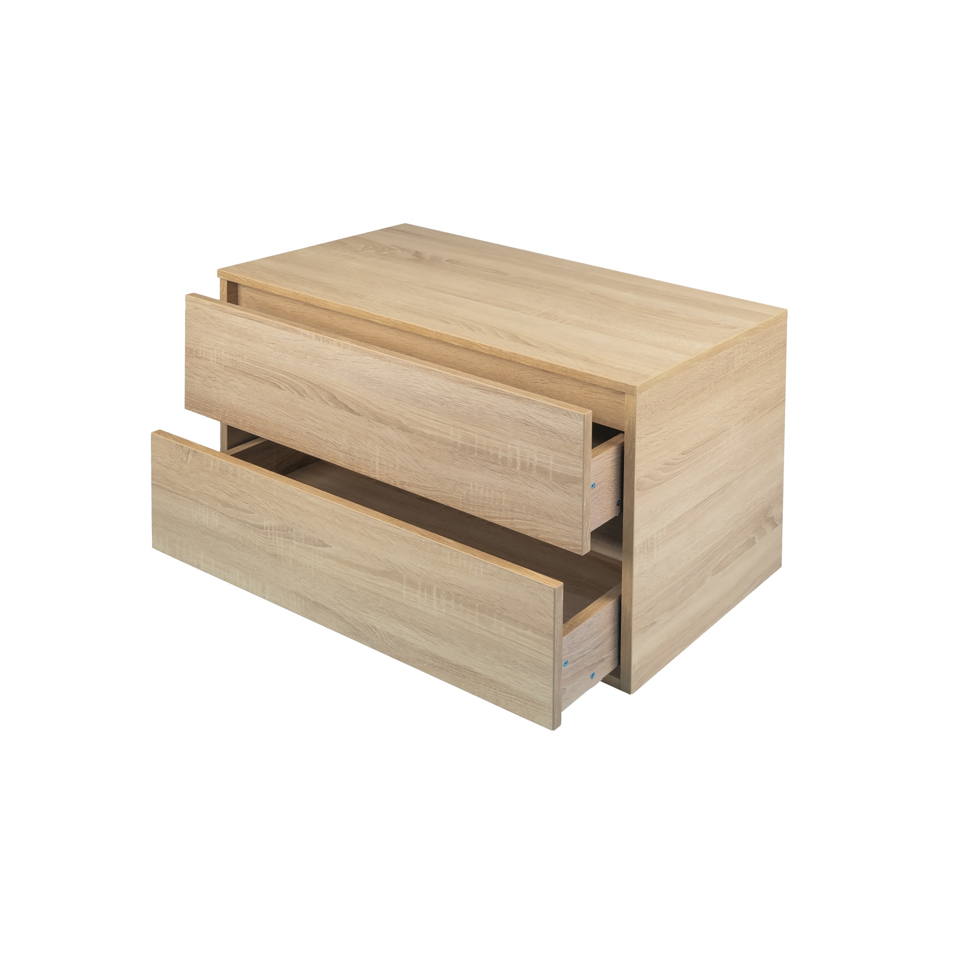 Mobilier suspendat Simple cu doua sertare 80 cm Stejar - eMAG.ro