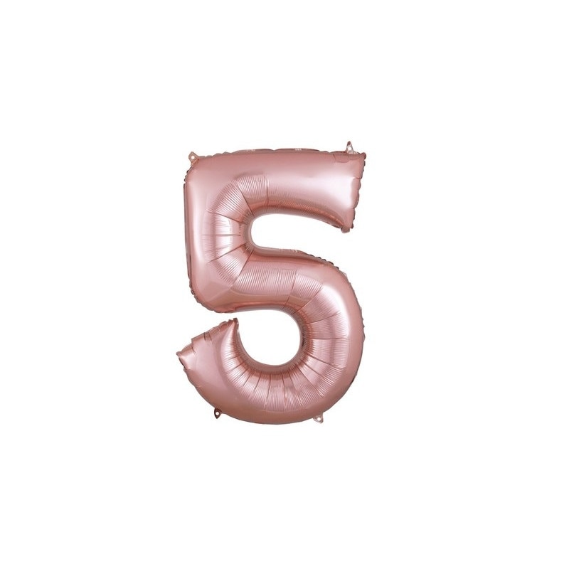 Balon folie cifra 5, rose gold, 95 cm - eMAG.ro