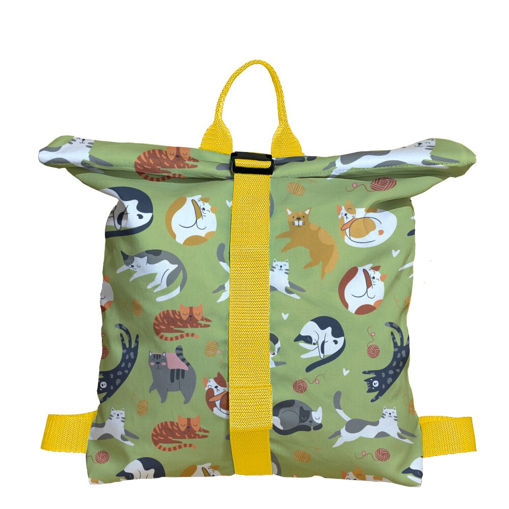Rucsac Handmade Backpack pentru Copii, Pisica si Ghemul, Multicolor ...