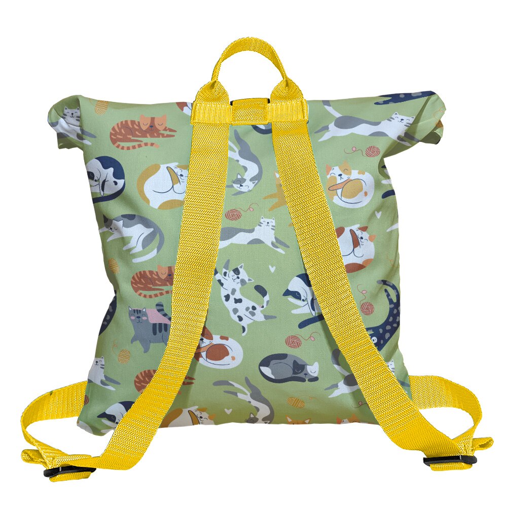 Rucsac Handmade Backpack pentru Copii, Pisica si Ghemul, Multicolor ...