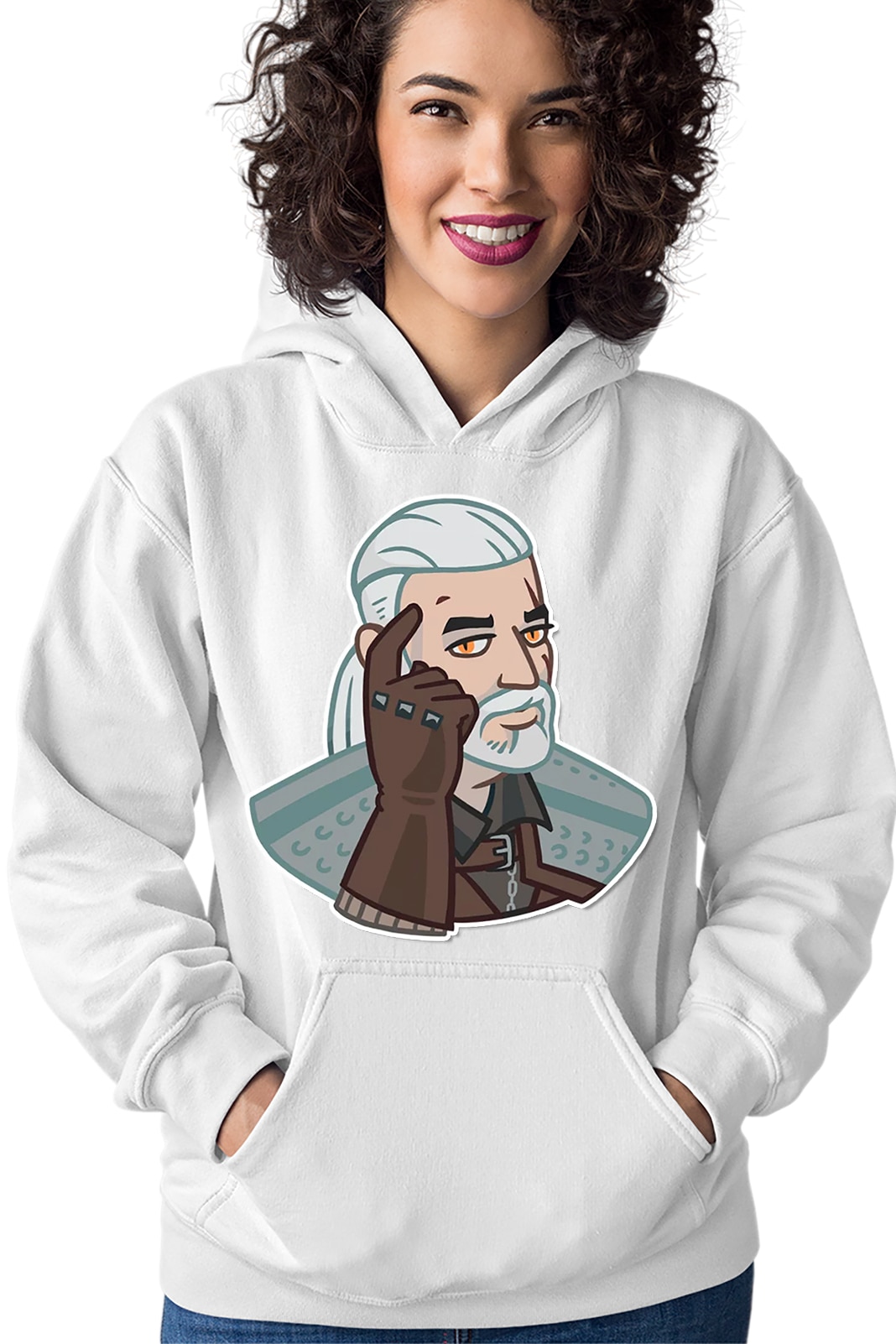 Hanorac dama The Witcher Geralt of Rivia Epic Games Fortnite, alb ...