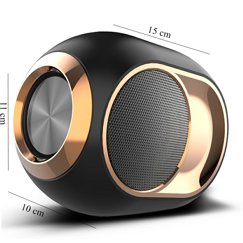 Boxa portabila 10 W, Bluetooth, USB, autonomie 9 ore, Negru/Auriu - eMAG.ro