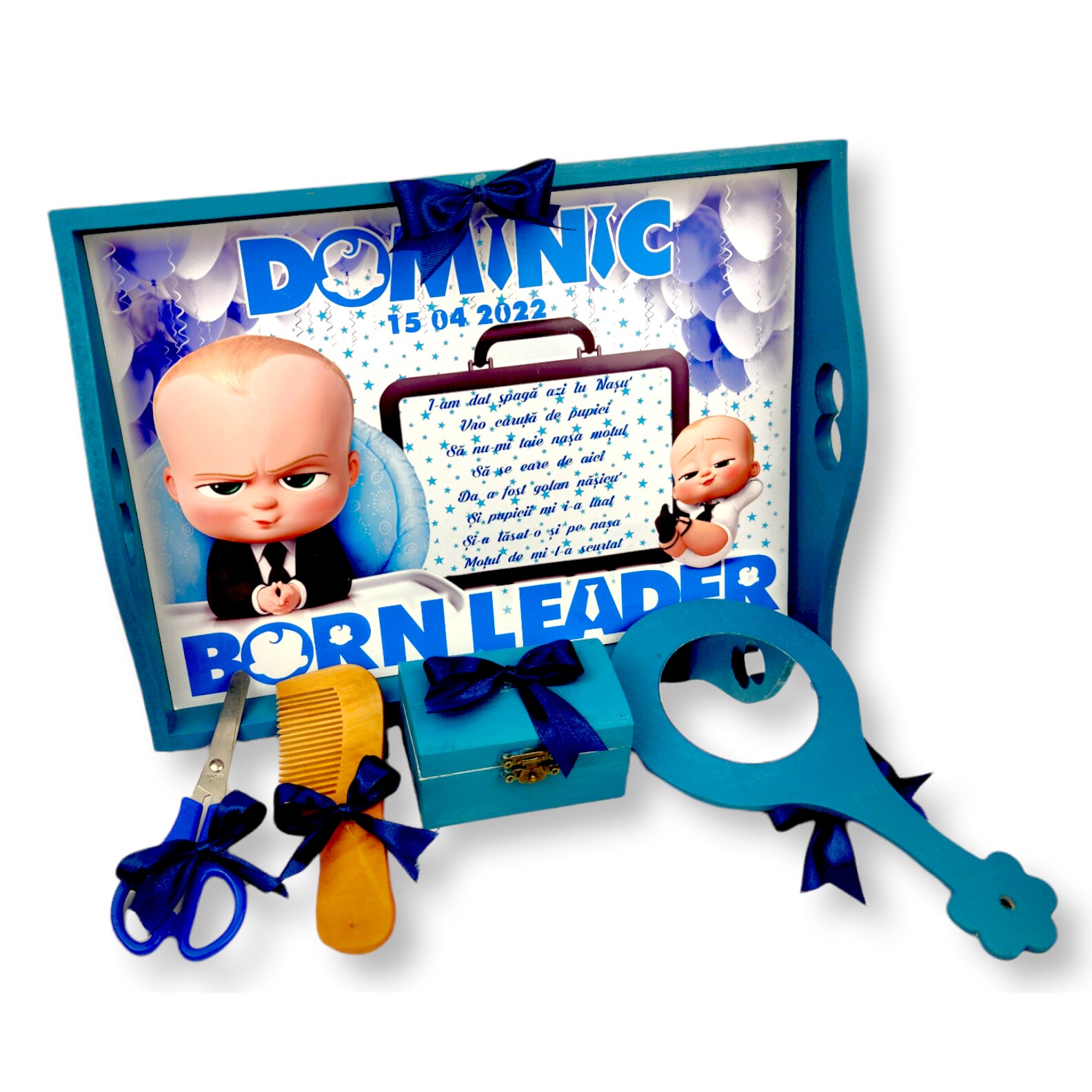 Set Tava pentru Taiere Mot/Turta pentru baieti, Model Baby Boss, Bebe ...