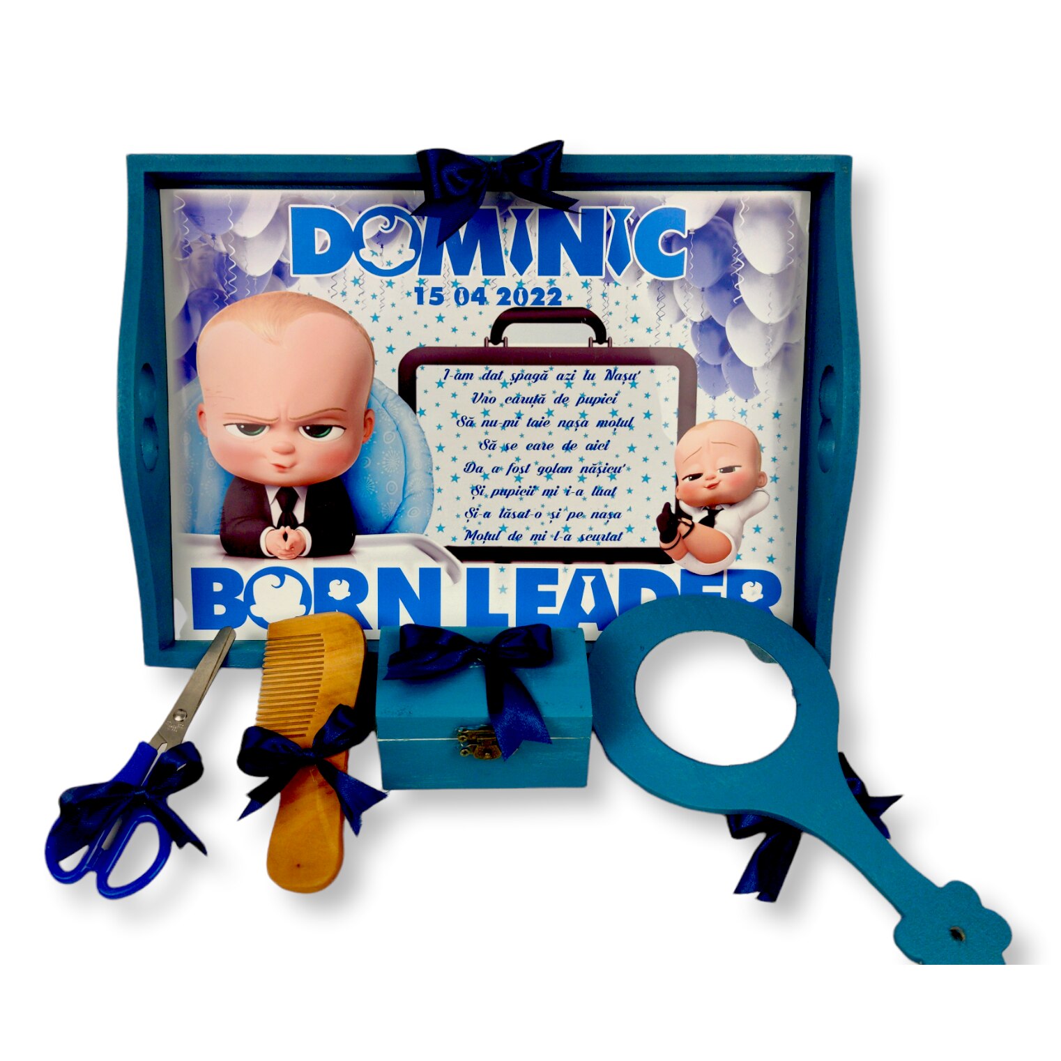 Set Tava pentru Taiere Mot/Turta pentru baieti, Model Baby Boss, Bebe ...