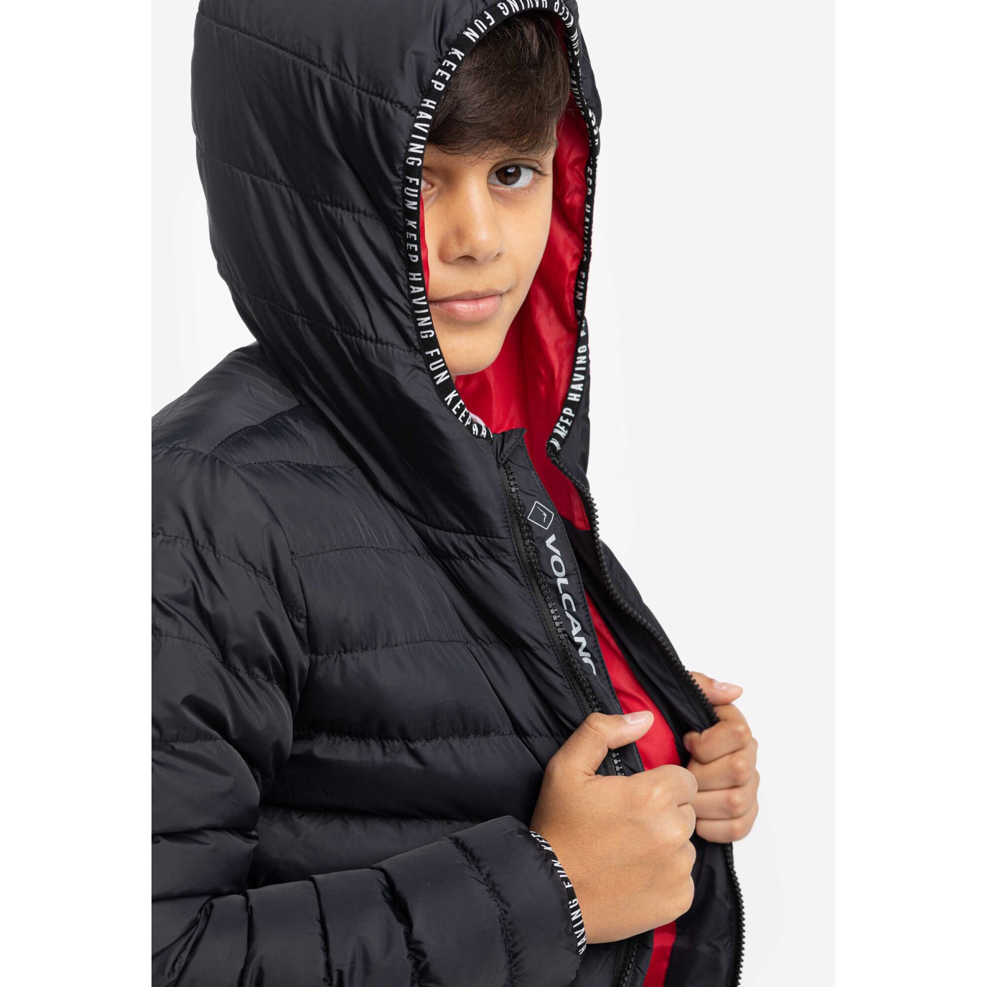 Jacheta matlasata pentru copii Volcano, J-UNION JUNIOR, Negru, 122-128 ...