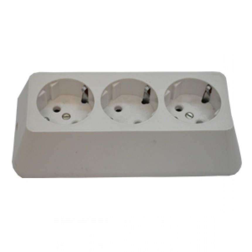 Priza tripla, Lightex, Plastic, detasabil, 16A, Alb - eMAG.ro