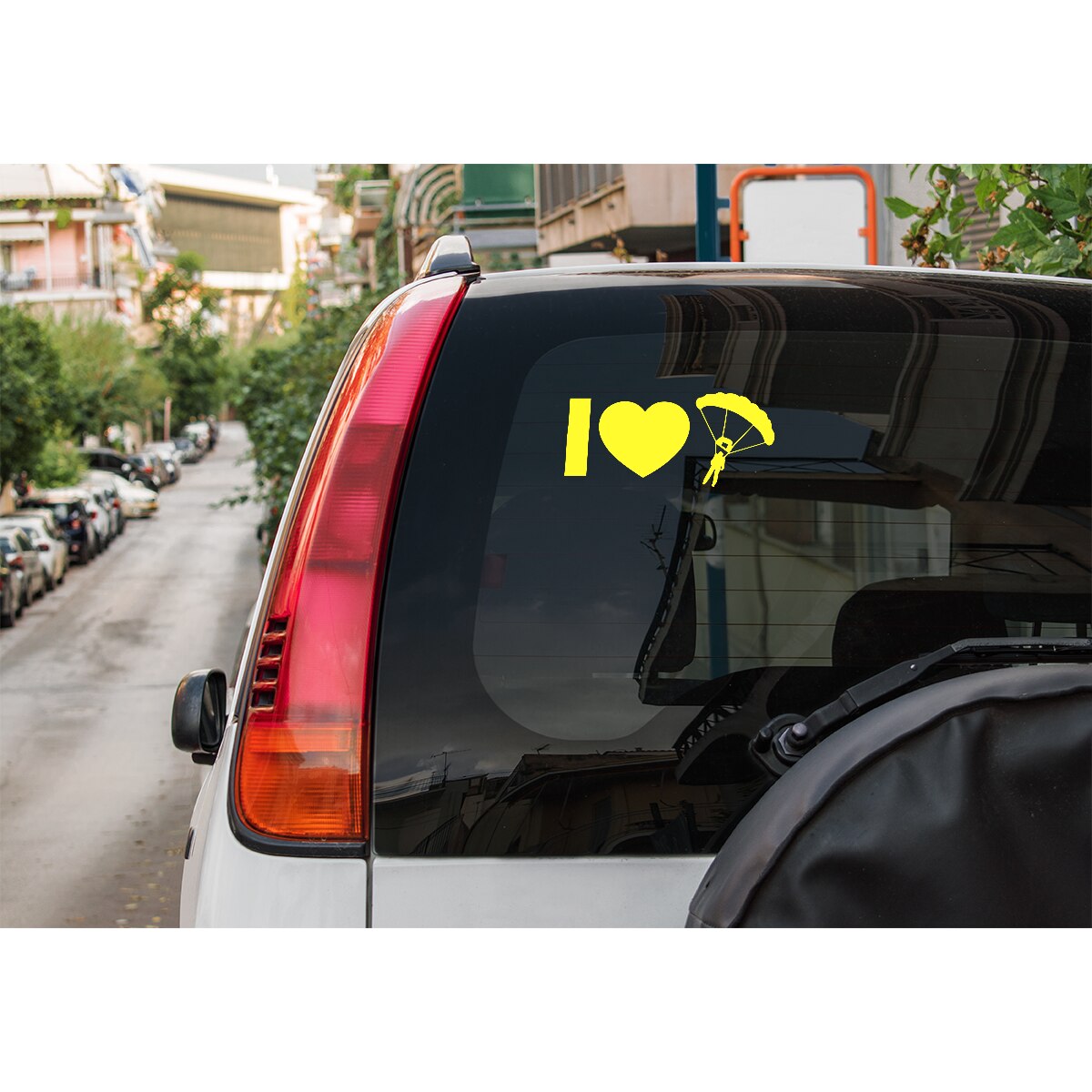 Sticker auto ''I love fly '', 20cm, Galben - eMAG.ro