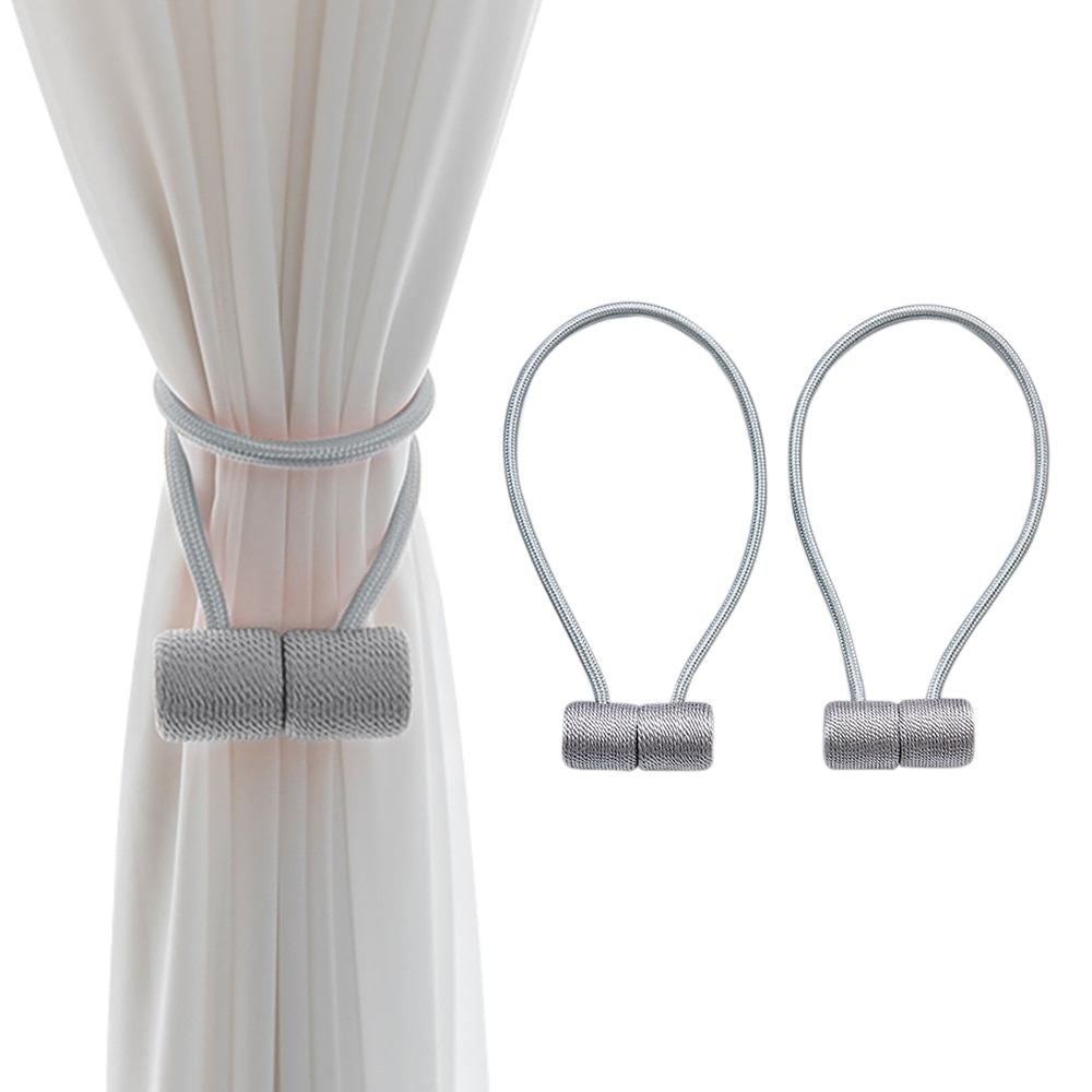 Set 2 cordoane prindere perdea, Aliaj/Poliester, Magnetic, 44 cm ...