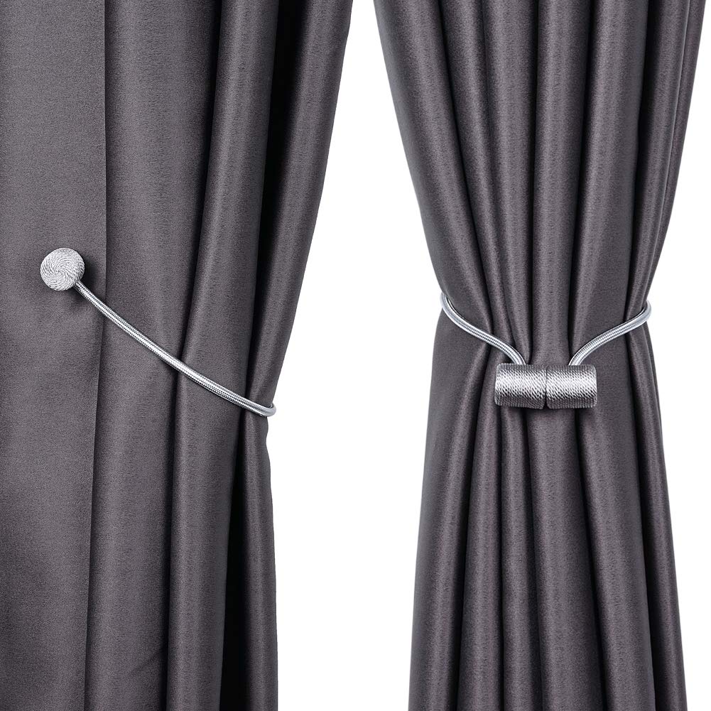 Set 2 cordoane prindere perdea, Aliaj/Poliester, Magnetic, 44 cm ...