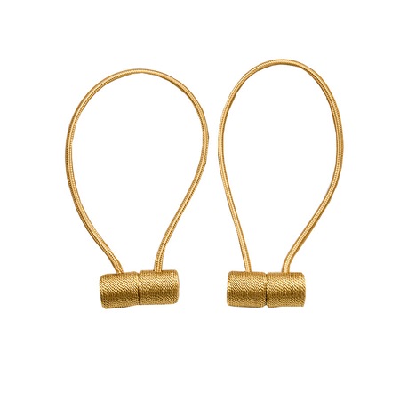 Set 2 cordoane prindere perdea, Aliaj/Poliester, Magnetic, 44 cm, Auriu ...