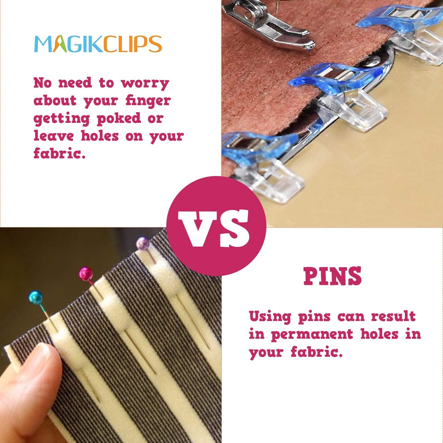 Set 50 clips, Plastic/Metal, Multicolor - eMAG.ro