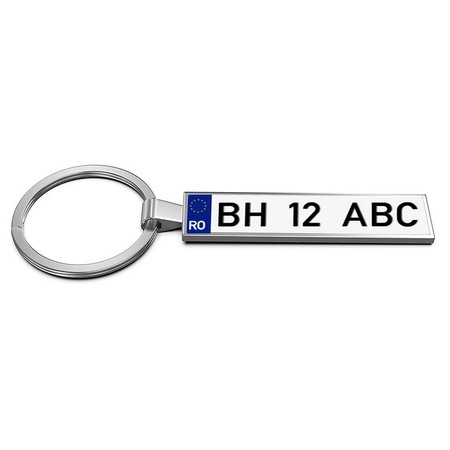 Breloc Numar Inmatriculare Auto, metalic, argintiu, Createur - eMAG.ro