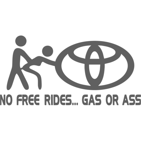 Sticker auto ''No free rides... gas or ass toyota'', 20cm, Gri - eMAG.ro