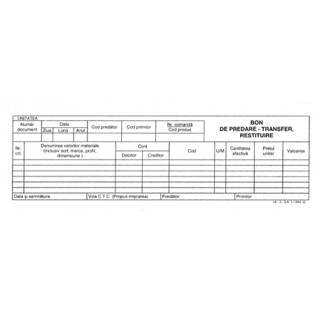 Set de 10 carnete Bon predare transfer restituire - eMAG.ro