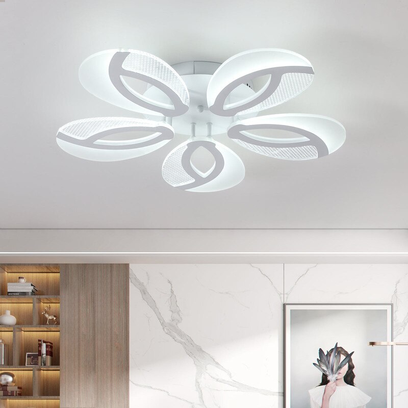 Plafoniera, Toolight, Fier/Acril, LED, 60 W, Model floare, Diametru 62 ...