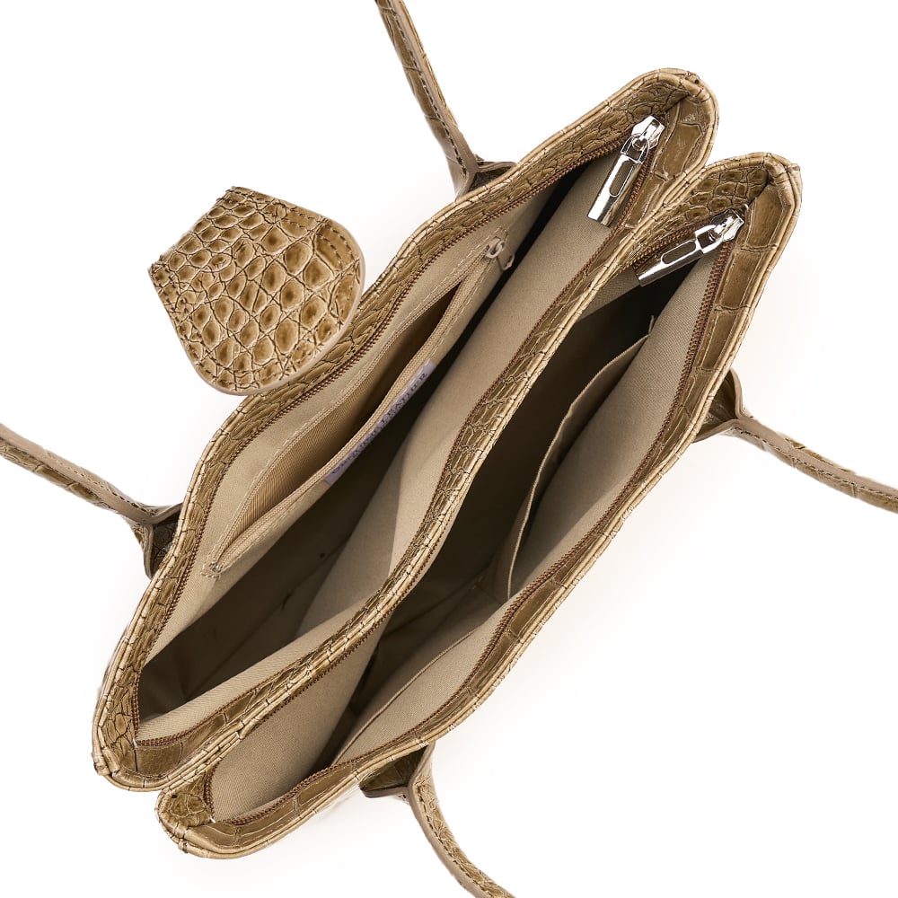 Geanta din piele lacuita Hera bej - eMAG.ro