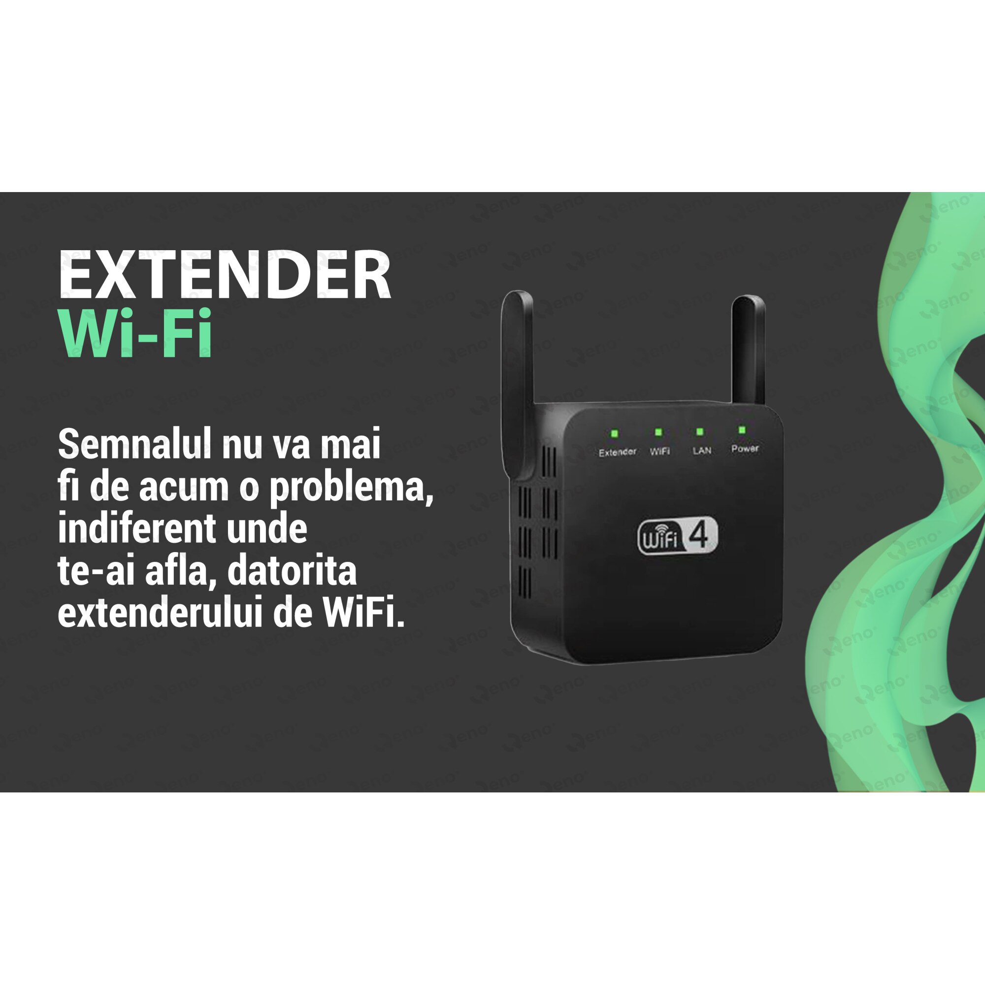 Qeno® Wireless Extender Adapter, Wifi Range Amplifier, 2,4 Ghz, 300 ...