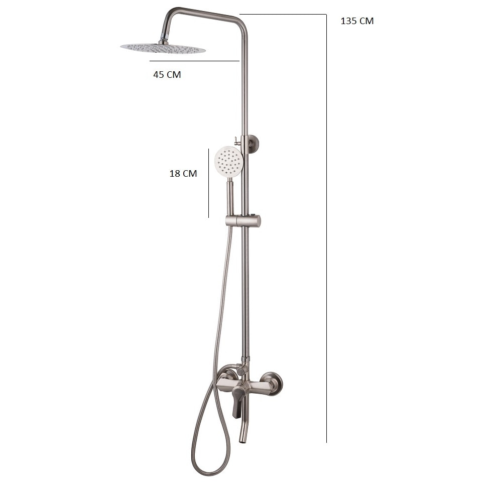 Coloana de dus TRENDY’S, cu trei functii, inox satinat - eMAG.ro