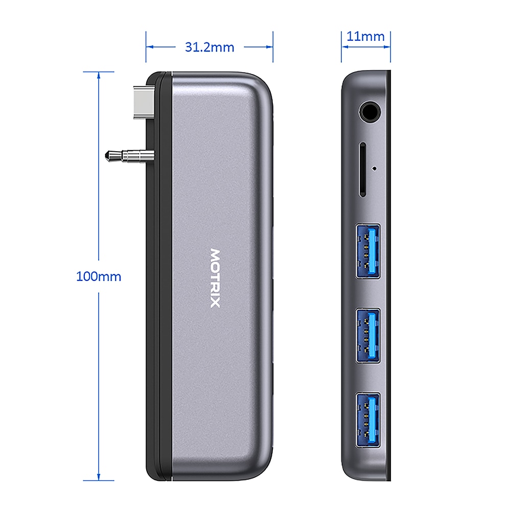 Hub adaptor Motrix Thunderbolt la 3xUSB 3.0, 1xMicro SD card reader ...