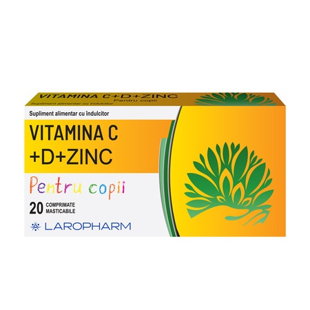 Supliment alimentar, Vitamina C + D + Zinc pentru Copii Laropharm, 20 ...