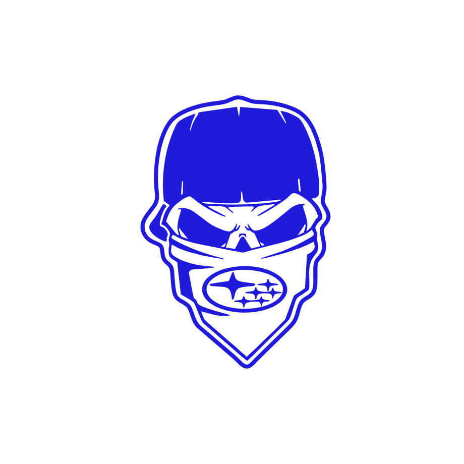 Sticker auto ''Skull gangsta subaru'', 20x13cm, Albastru - eMAG.ro