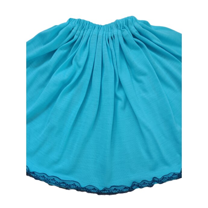 Fusta tricot turcoaz cu dantela, 50 cm - eMAG.ro