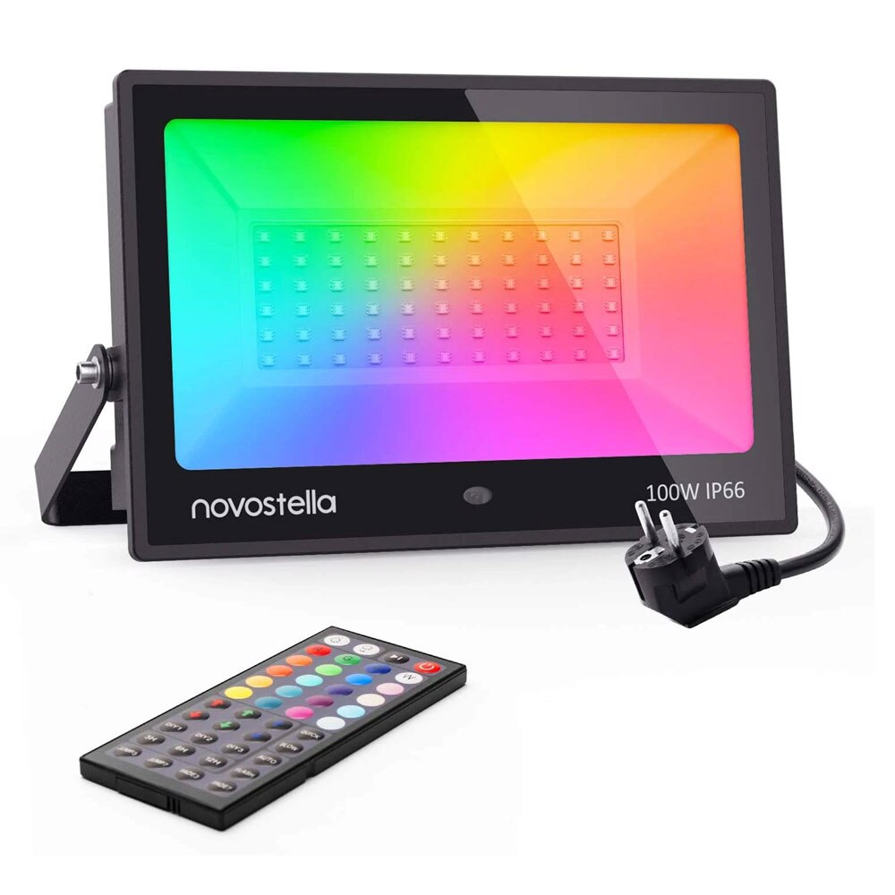 Proiector de podea LED RGB Novostella NTF67, telecomanda, 100W, IP66 ...
