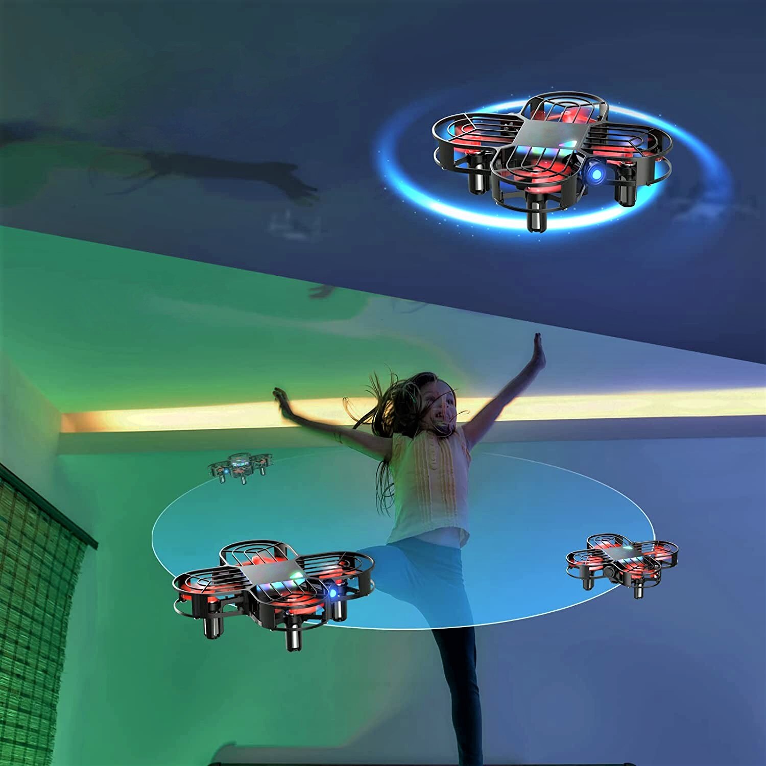 Mini drona A22 pentru Copii si Adulti, 2 Baterii reincarcabile, 360 ...