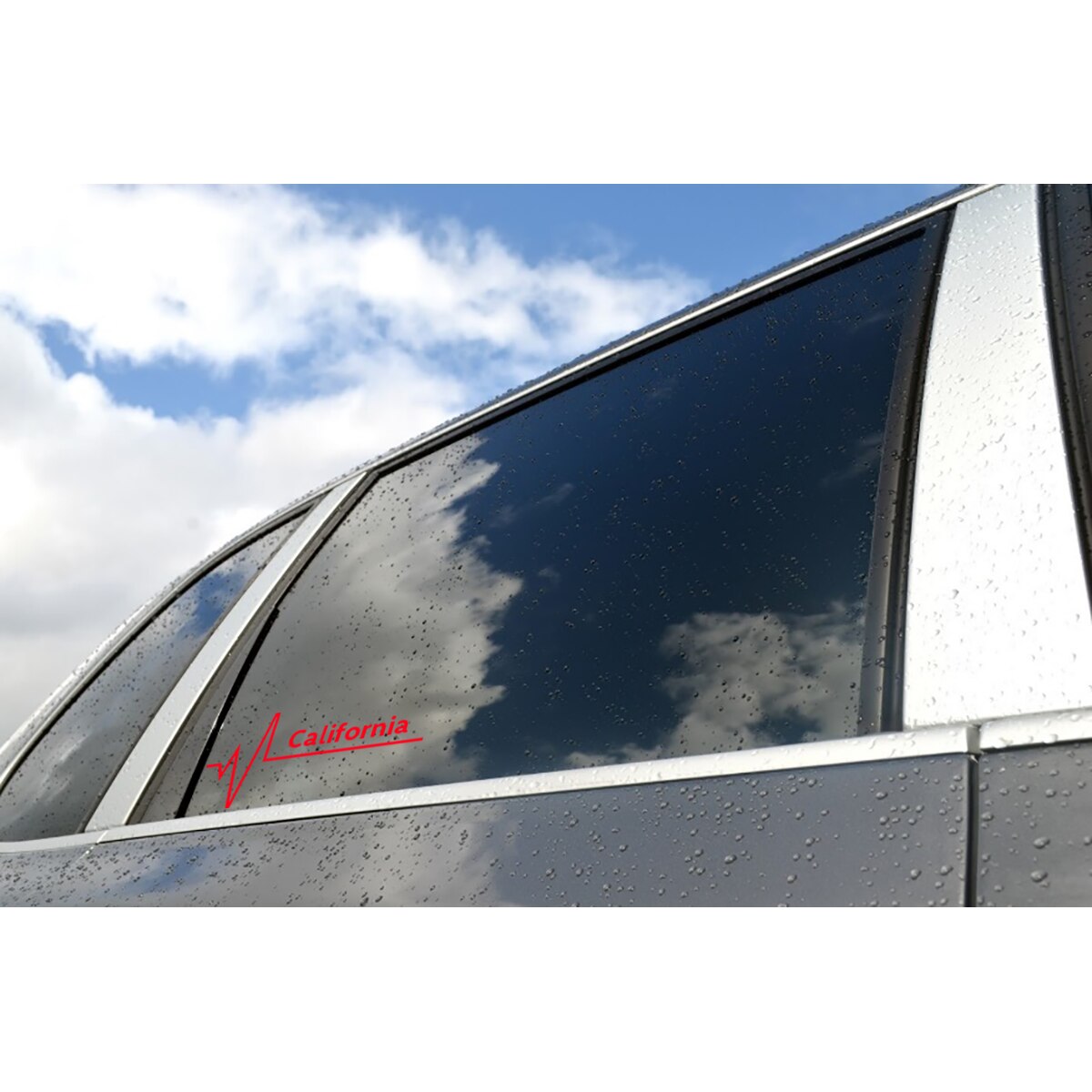 Sticker auto ''Heart beat California'', 20cm, Rosu - eMAG.ro