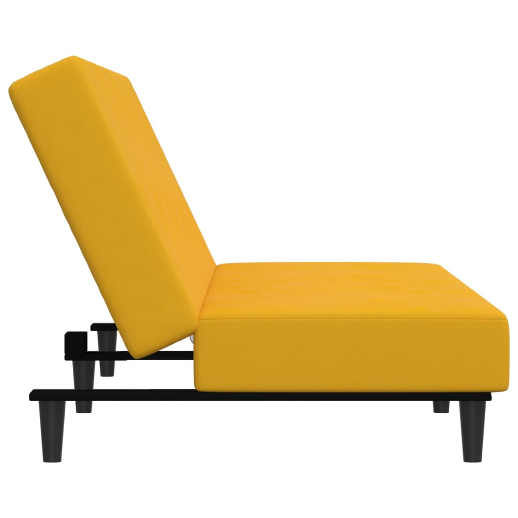 Canapea extensibila cu 2 locuri, galben, catifea, Click-Clack,200 x 84,5 x 69 cm |79373 - eMAG.ro