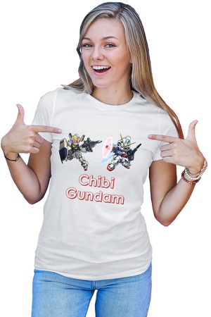 Tricou dama Gundam Universe Chibi Doza Animata, alb, marime M - eMAG.ro