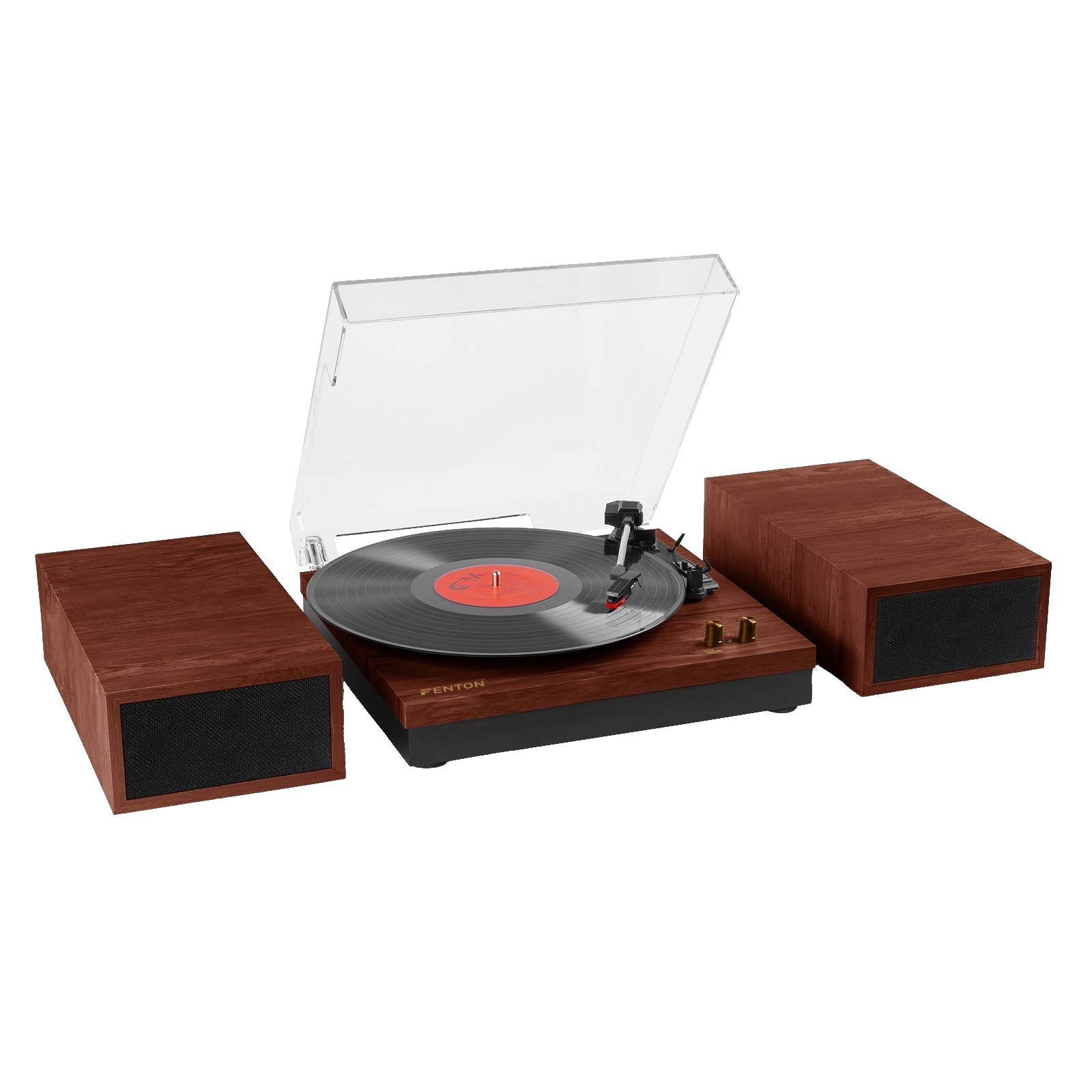 Set pick-up cu boxe, 2x50W, Bluetooth, maro cires, Fenton RP165C - eMAG.ro