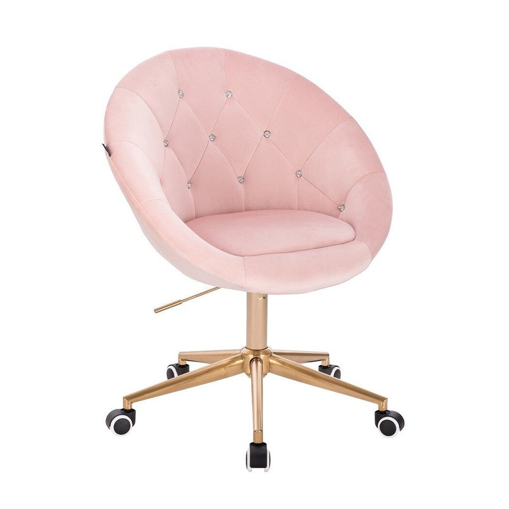 Scaun de birou, Votana, HR8516K, Catifea, Roz Pudra, 40x64x90 cm - eMAG.ro