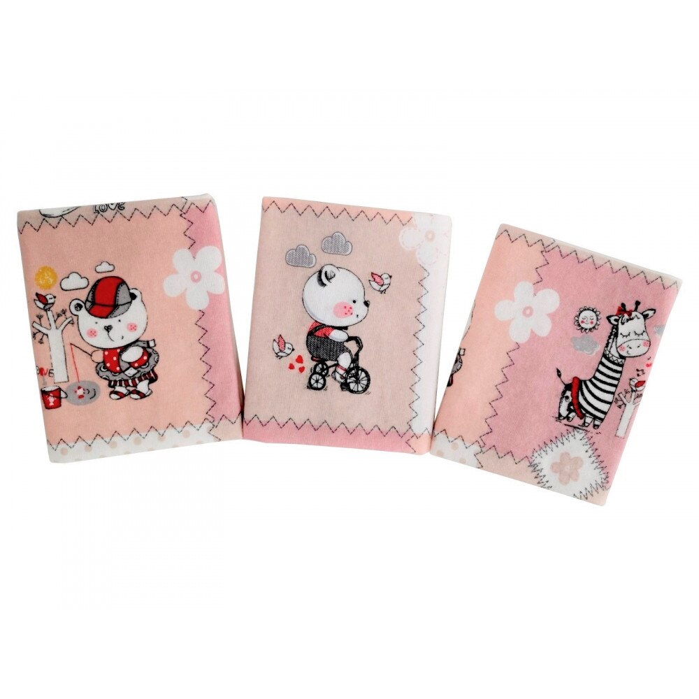 Set 3 scutece din finet 80x80 cm Nichiduta Friends Pink - eMAG.ro