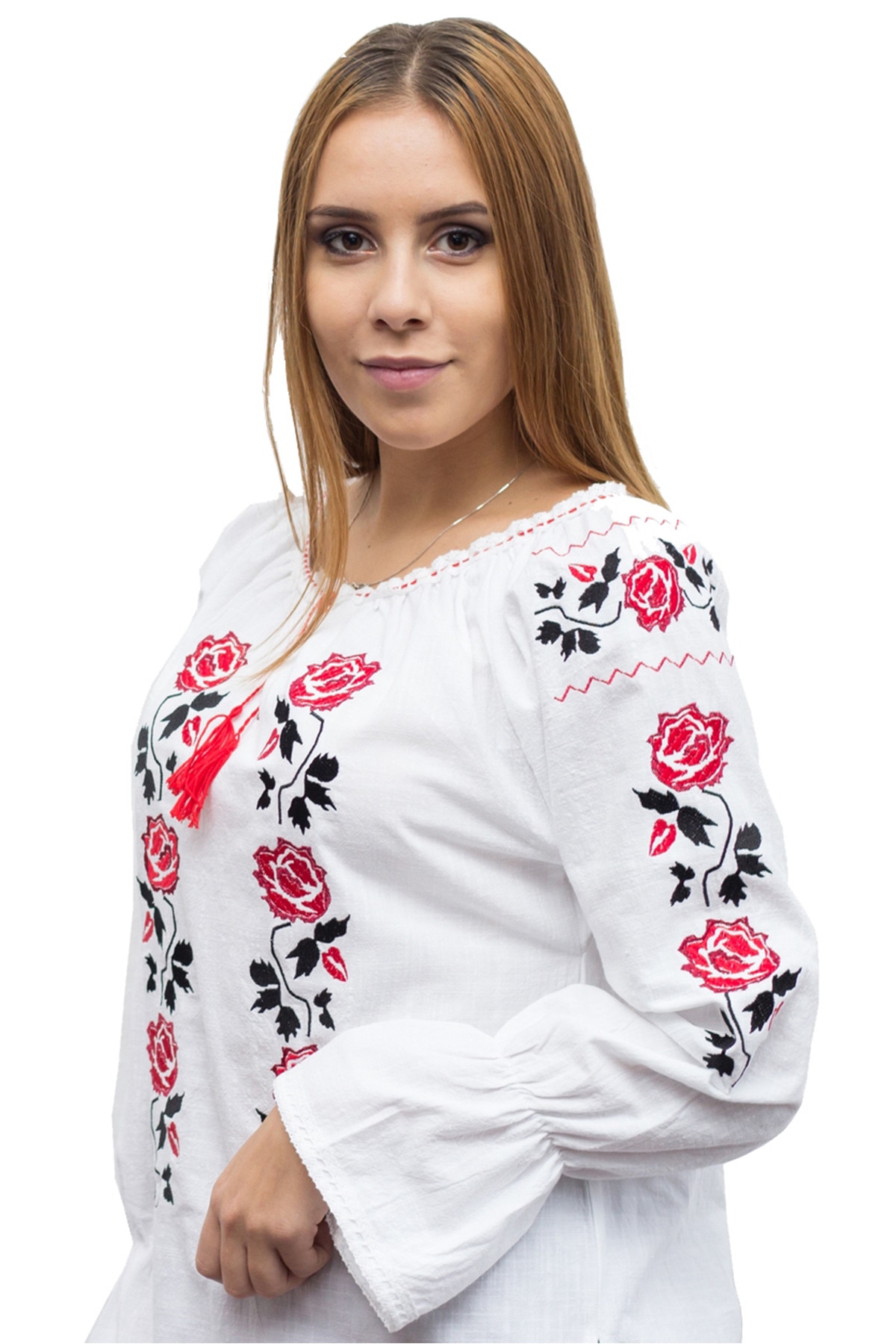 Ie traditionala Ioana, cu broderie populara romaneasca, marimea XL, de ...