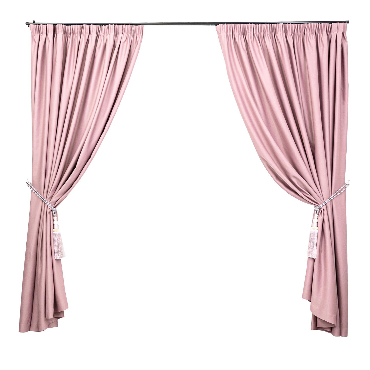 Set 2 draperii opace Hiko Blackout light pink 2x140x245cm, cu rejansa ...