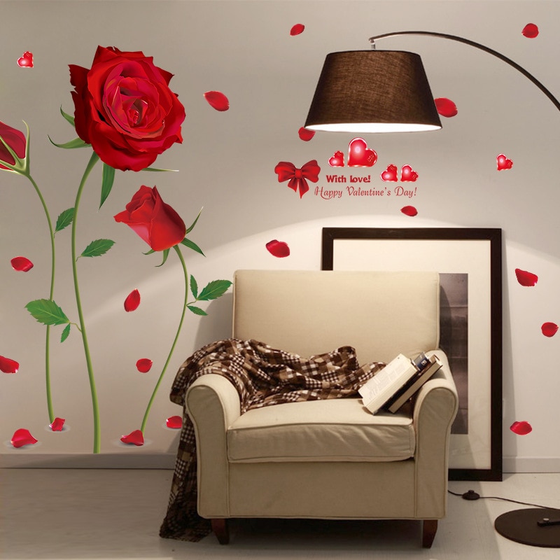 Luxer Red Roses dekoratív matrica, Red Roses matrica, 230x155 cm - eMAG.hu