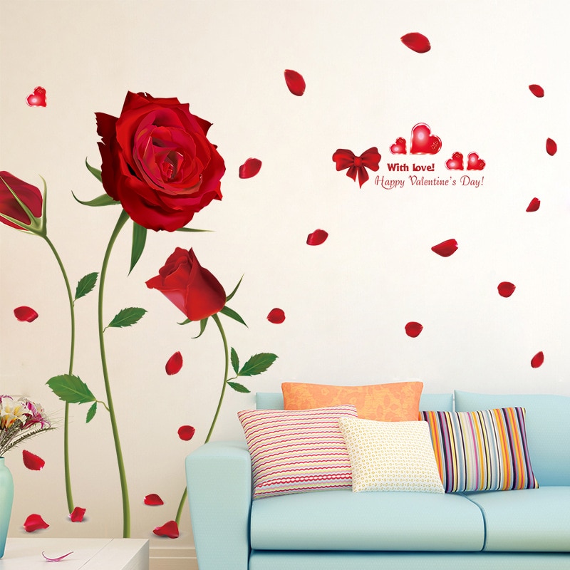 Luxer Red Roses dekoratív matrica, Red Roses matrica, 230x155 cm - eMAG.hu